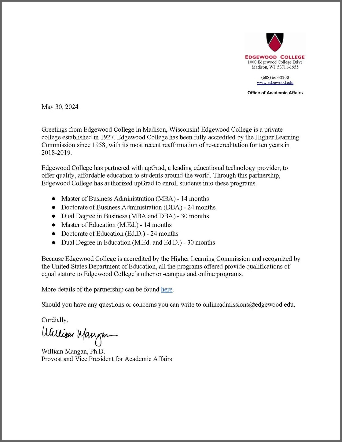 Doctorate of Business Administration (DBA) Online from Edgewood College ...